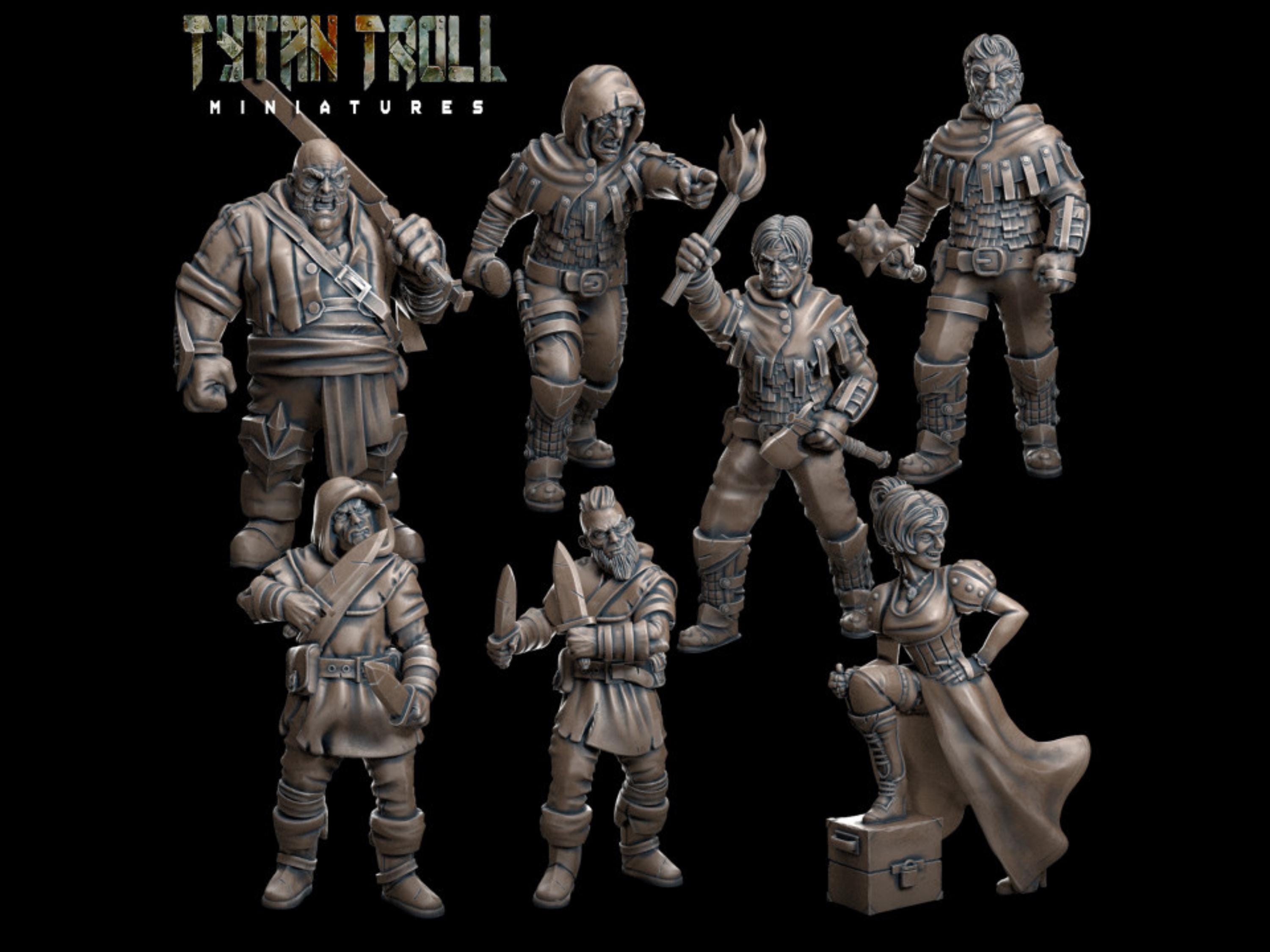 Bandit Pack 1 - Set of 7 Figures- 28mm/32mm Scale Unpainted Resin ...