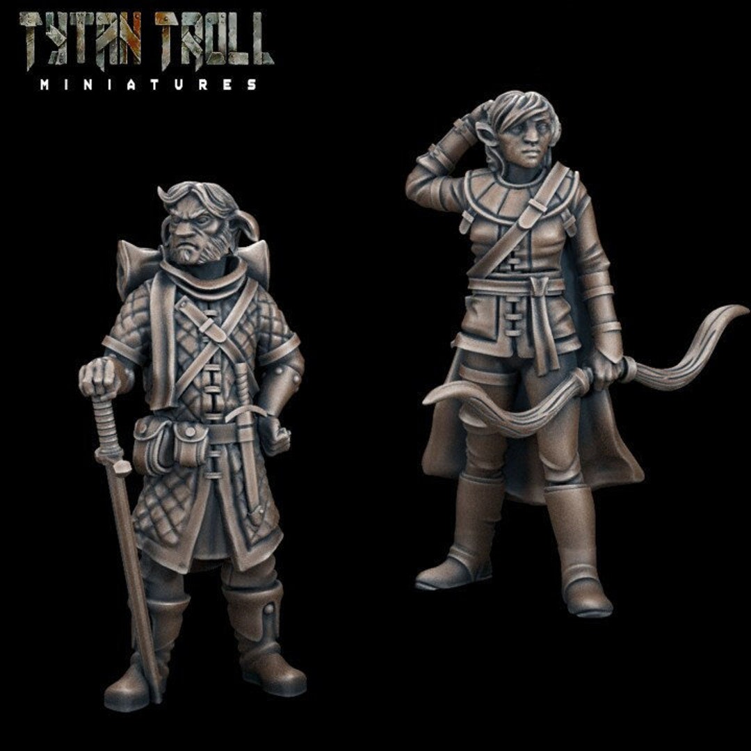 Firbolg Rangers 32mm Scale Miniatures TTRPG Minis Compatible With Dnd ...
