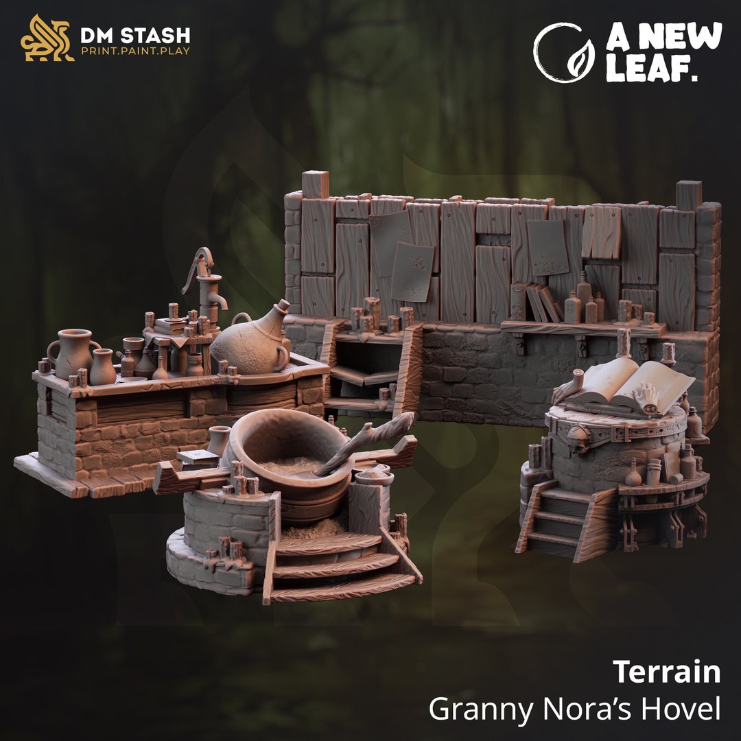 Hag Hut Scatter Terrain - Granny Nora's Hovel - 32mm Scale - TTRPG ...
