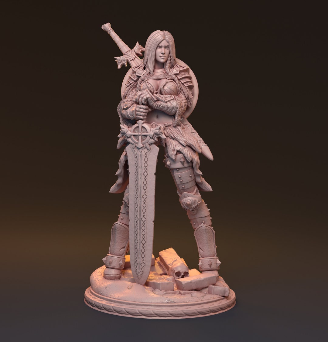 Human Warrior Figure - Gaedel - 28mm 32mm 75mm Scale Unpainted Resin ...