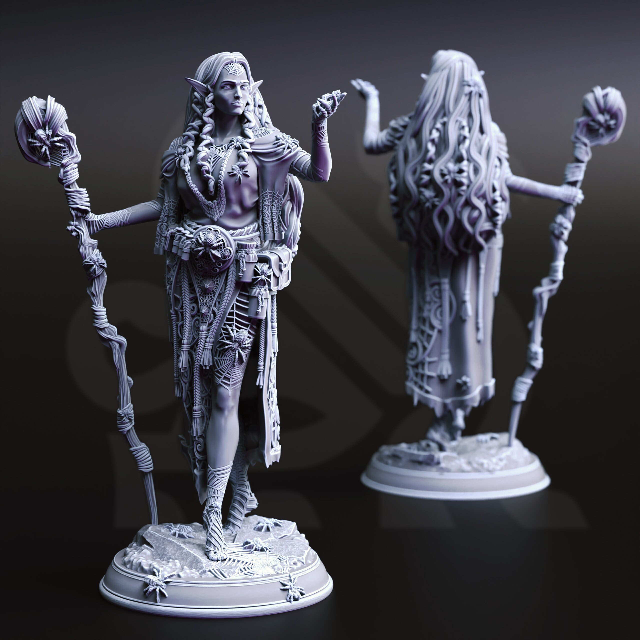 Irinia, Drow Spidermancer - 32mm Scale Miniature - TTRPG Minis - DM ...