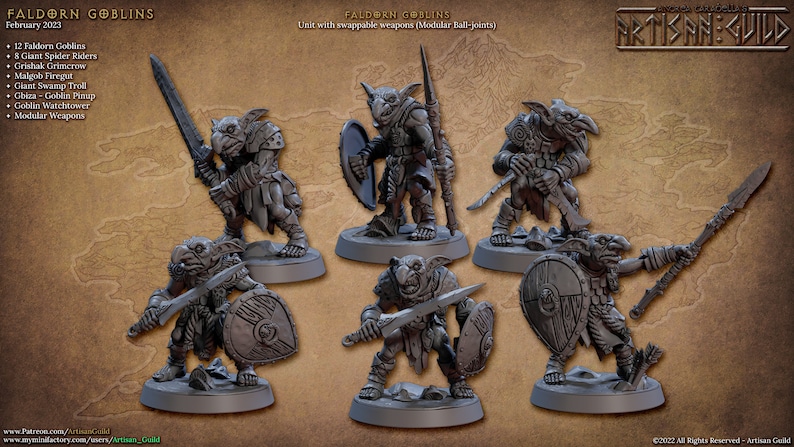 Faldorn Goblins - 32mm Heroic Scale Minis - Artisan Guild - Tabletop ...