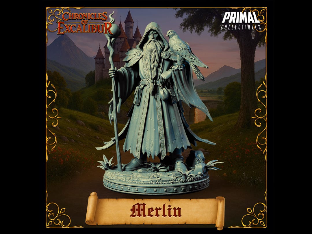 Merlin Miniature: 28/32/75mm Scale Unpainted Resin - Primal ...