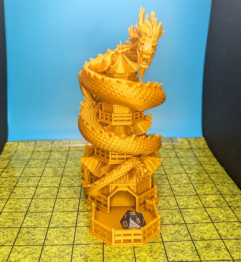 Year of the Dragon Dice Tower - Designed by Fatesend - 3D Printed in ...