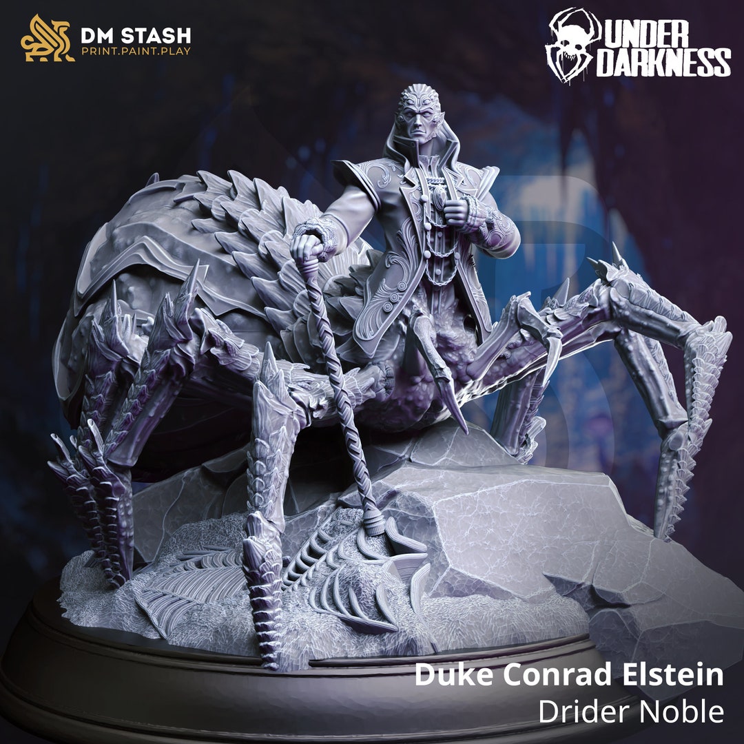Duke Conrad Elstein, Drider Noble - 32mm Scale Miniature - TTRPG Minis ...
