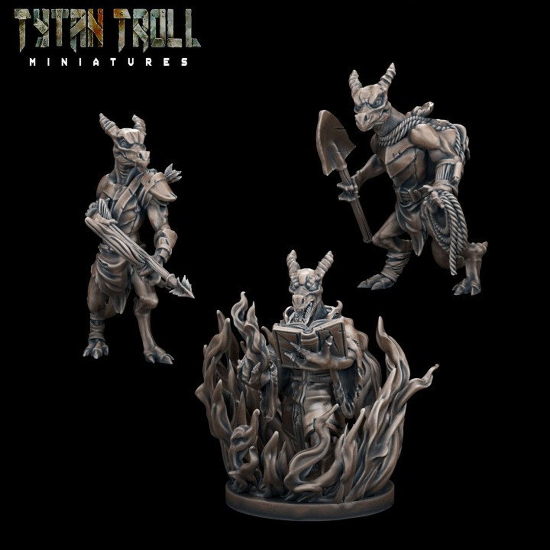 Kobold Figures Pack 1 - Set of 3 Minis - 3D Printed - Resin - 32mm ...