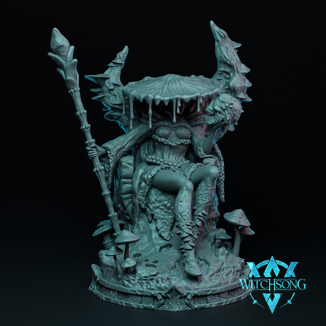 The Fungal Queen Witchsong Miniatures 3D Printed Resin 32mm Scale Tabletop Gaming 5e Compatible ...