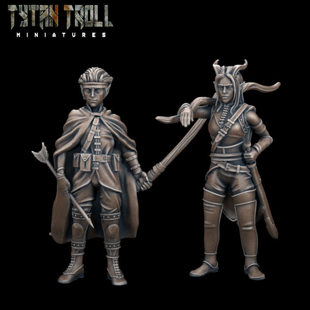 Tiefling Rangers - 32mm Scale Miniatures - Resin 3D Printed D&D Figures ...