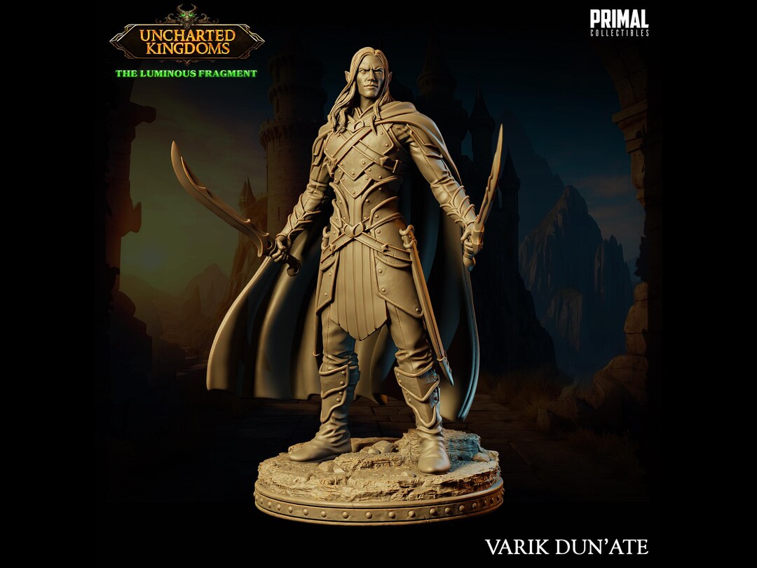 Drow Ranger Figure - Varik Dun'ate - 28/32/75mm Scale Unpainted Resin ...