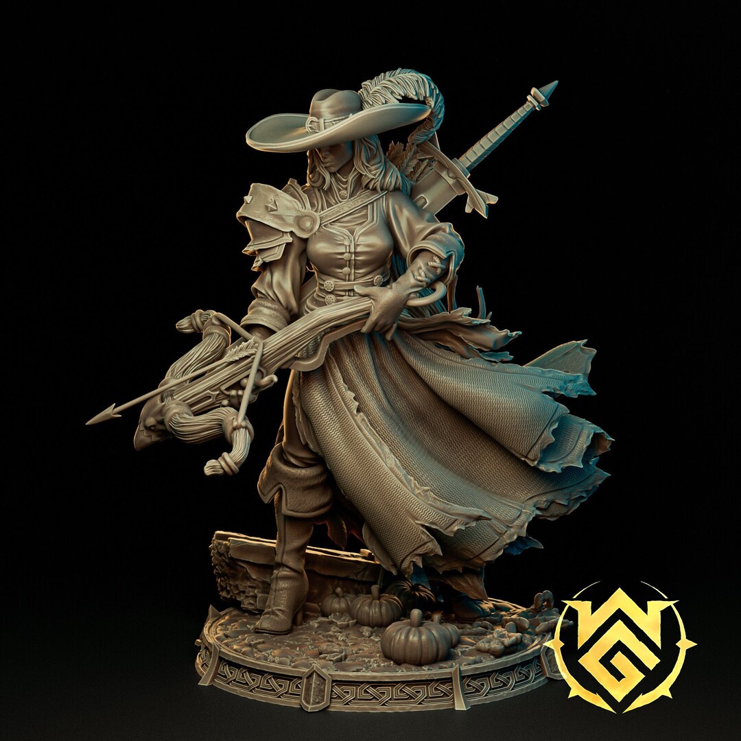 Demon Hunter Mara - Human Ranger Miniature - 28mm/32mm/75mm/150mm Scale ...