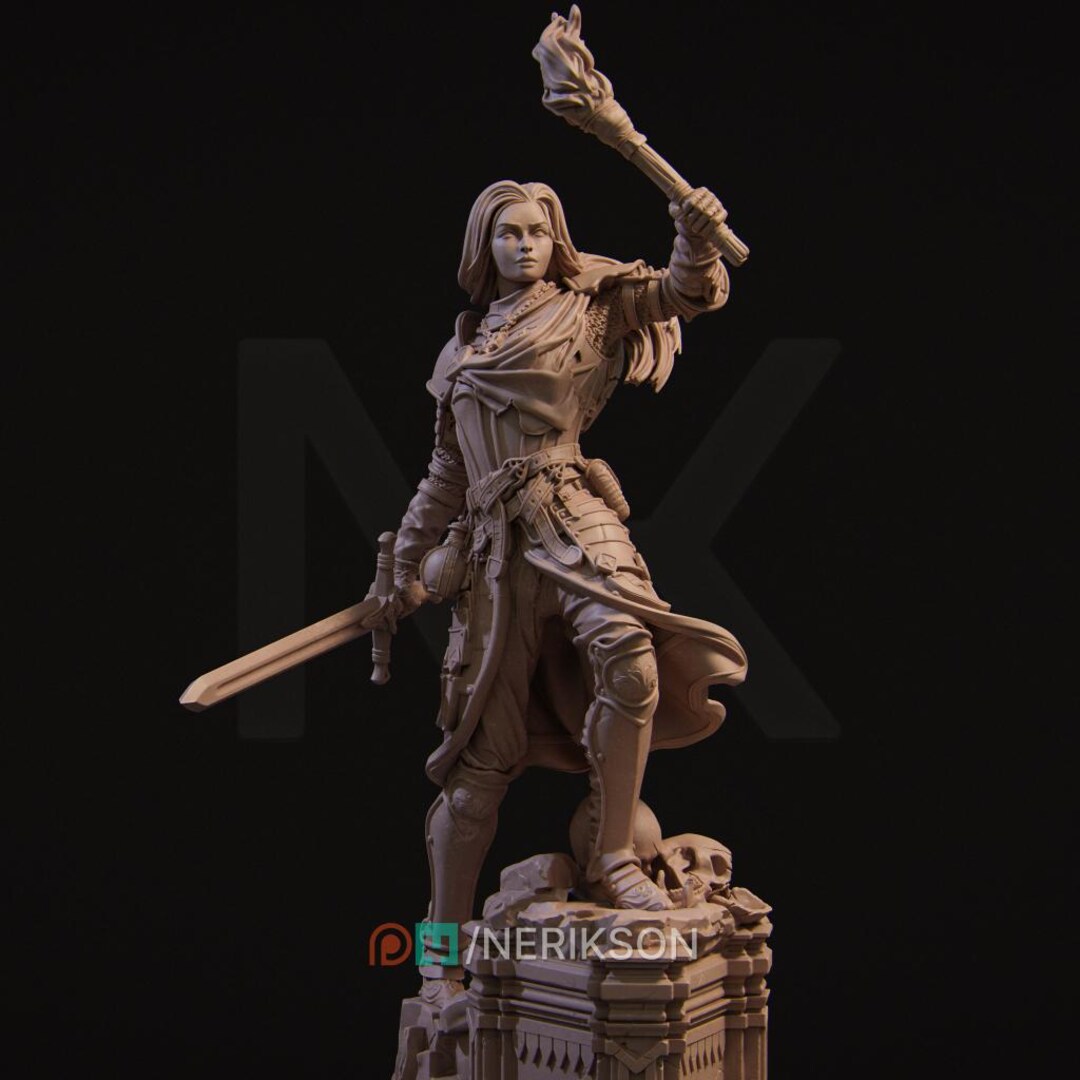 Human Adventurer Figure - Nameless Hero - 32mm 75mm Scale Unpainted ...