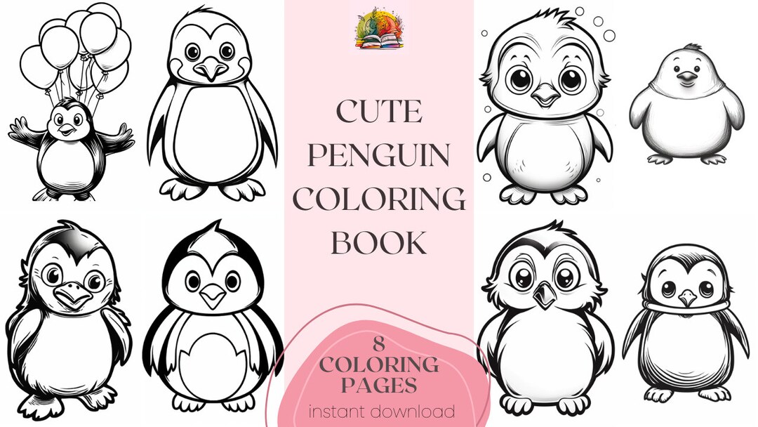 Cute Penguin Coloring Book 8 Printable Animal Coloring Pages - Etsy
