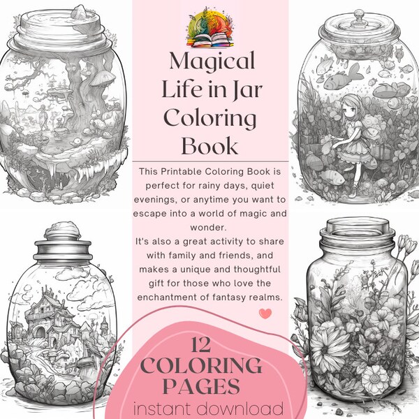 Magical Jar Coloring - Etsy