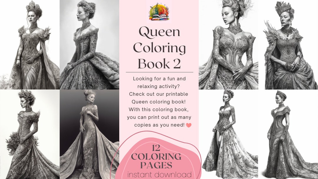 Queen Coloring Pages Beautiful Queen Coloring Book 12 Printable Queen ...