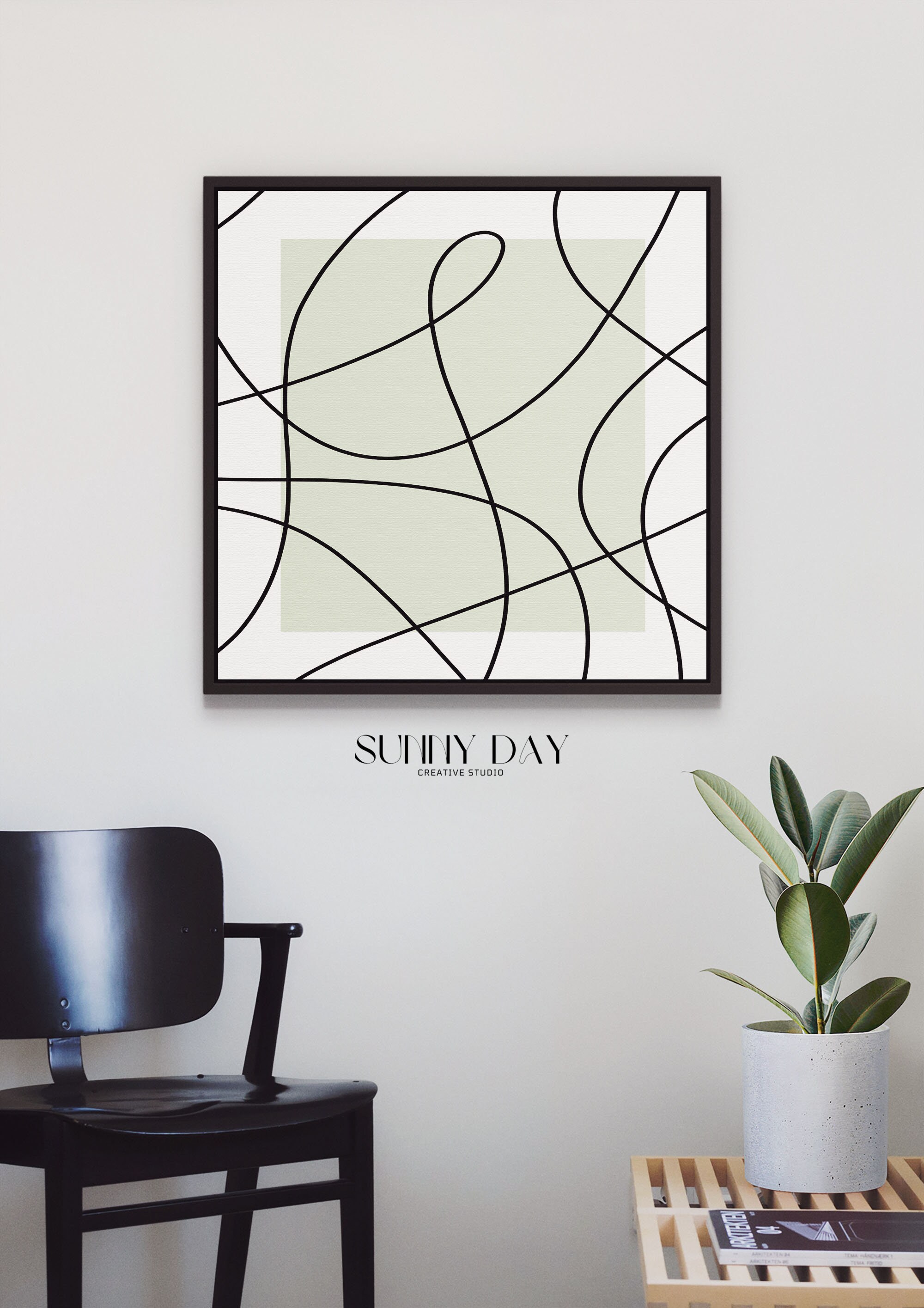 Abstract Black Wavy Line Art, PRINTABLES Set of 3, Minimalist Neutral ...