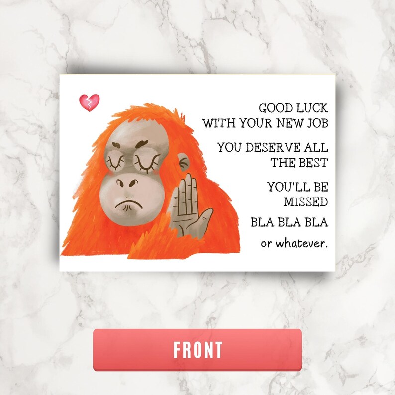 Farewell Card, Goodbye Card, Good Luck With Your New Job, Printable ...
