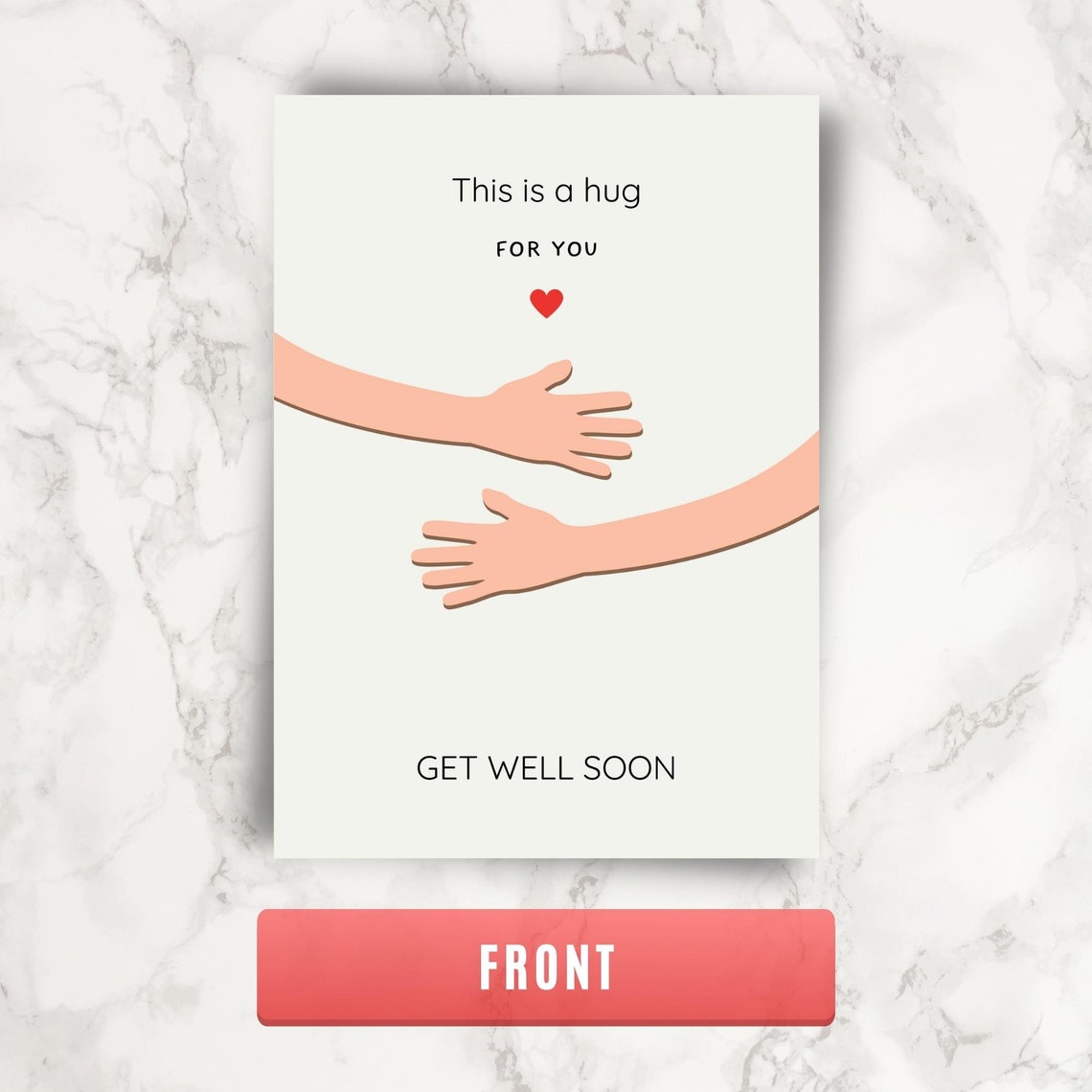 Get Well Soon Card Virtual Hug Card Printable Instant Download PDF JPG ...