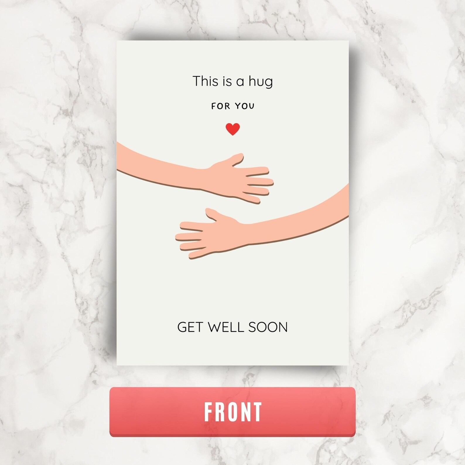 Get Well Soon Card - Virtual Hug Card - Printable Instant Download PDF ...