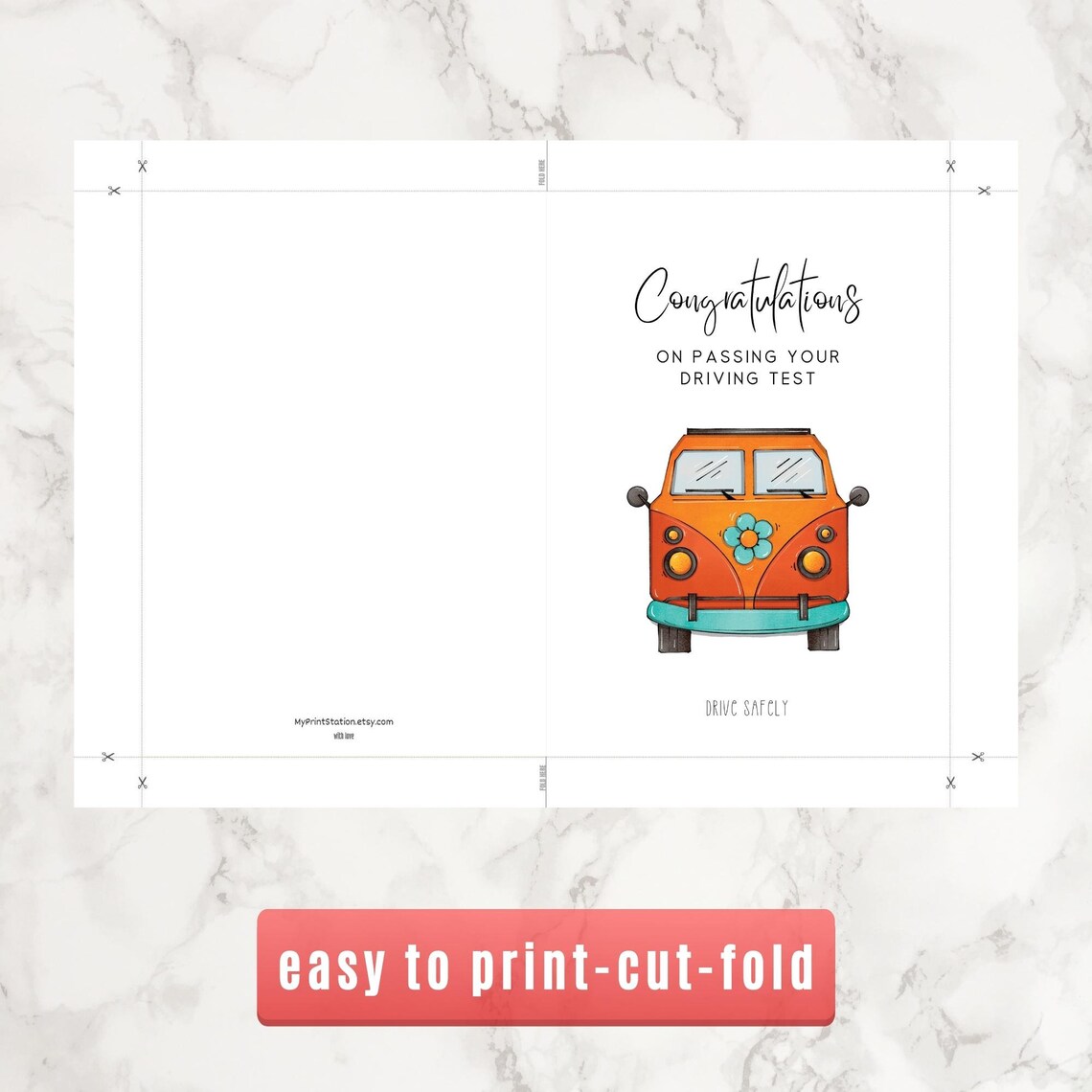Printable Driving Test Card, New Driver Card, Driving Test Gift ...