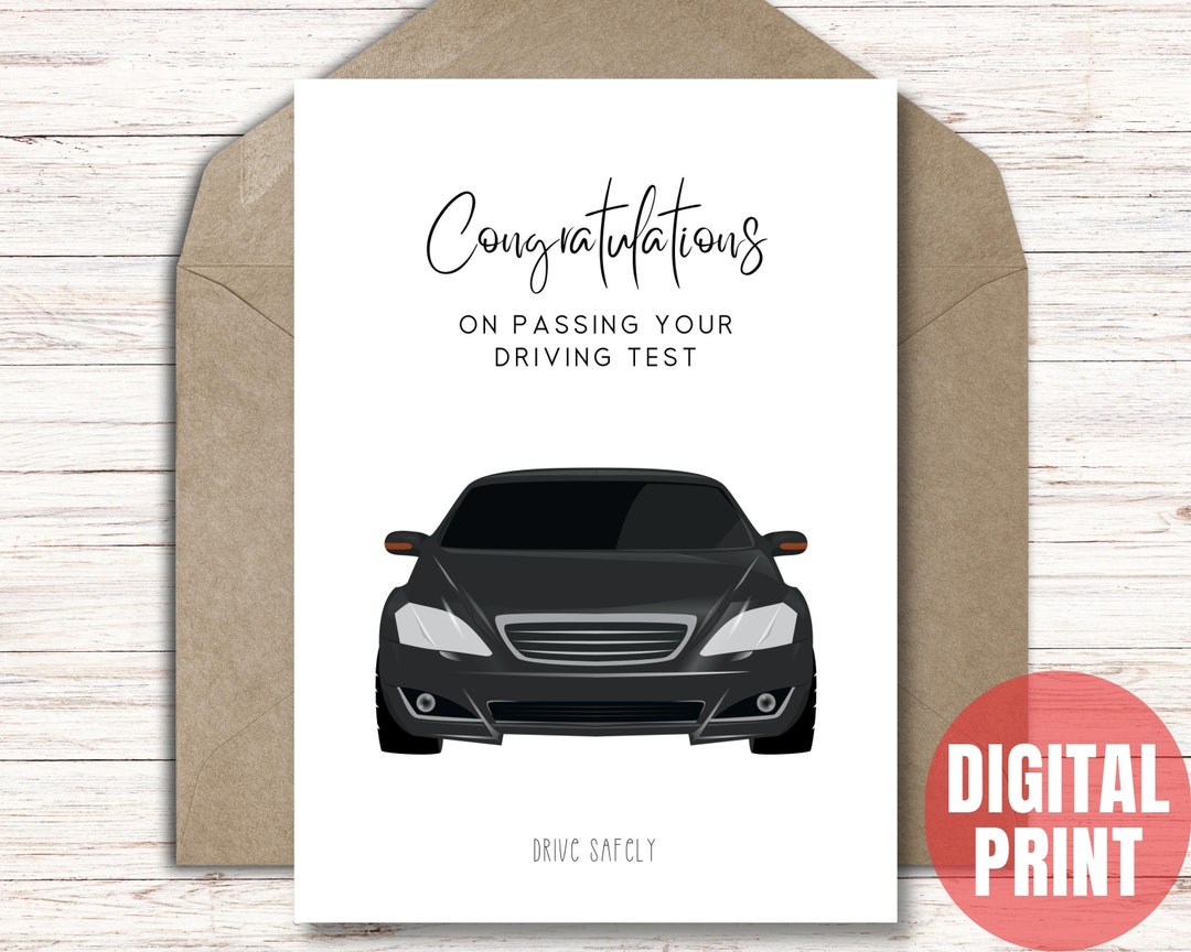 Printable Driving Test Card, New Driver Card, Driving Test Gift ...
