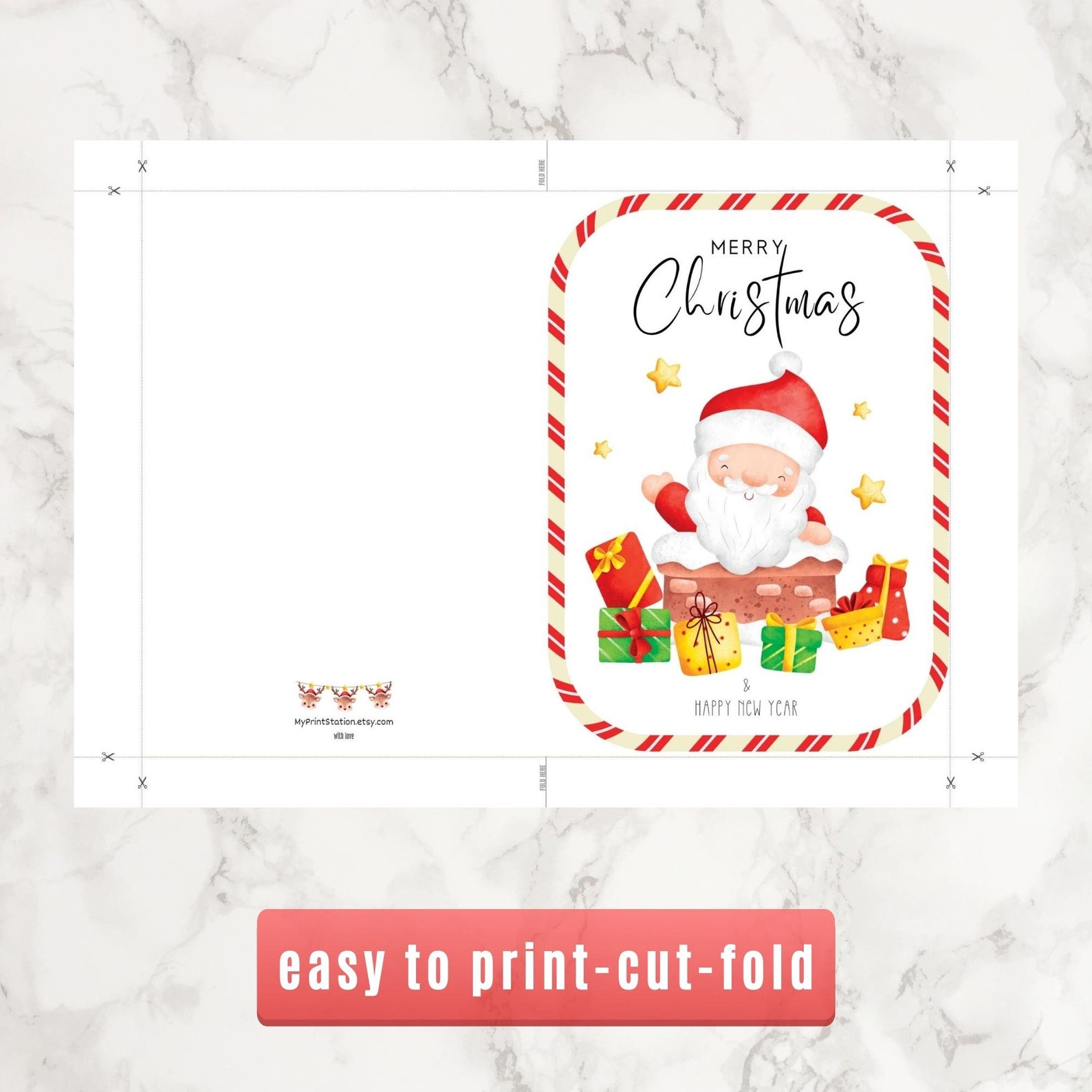 Digital Christmas Card Bundle, Printable Holiday Cards, Digital ...