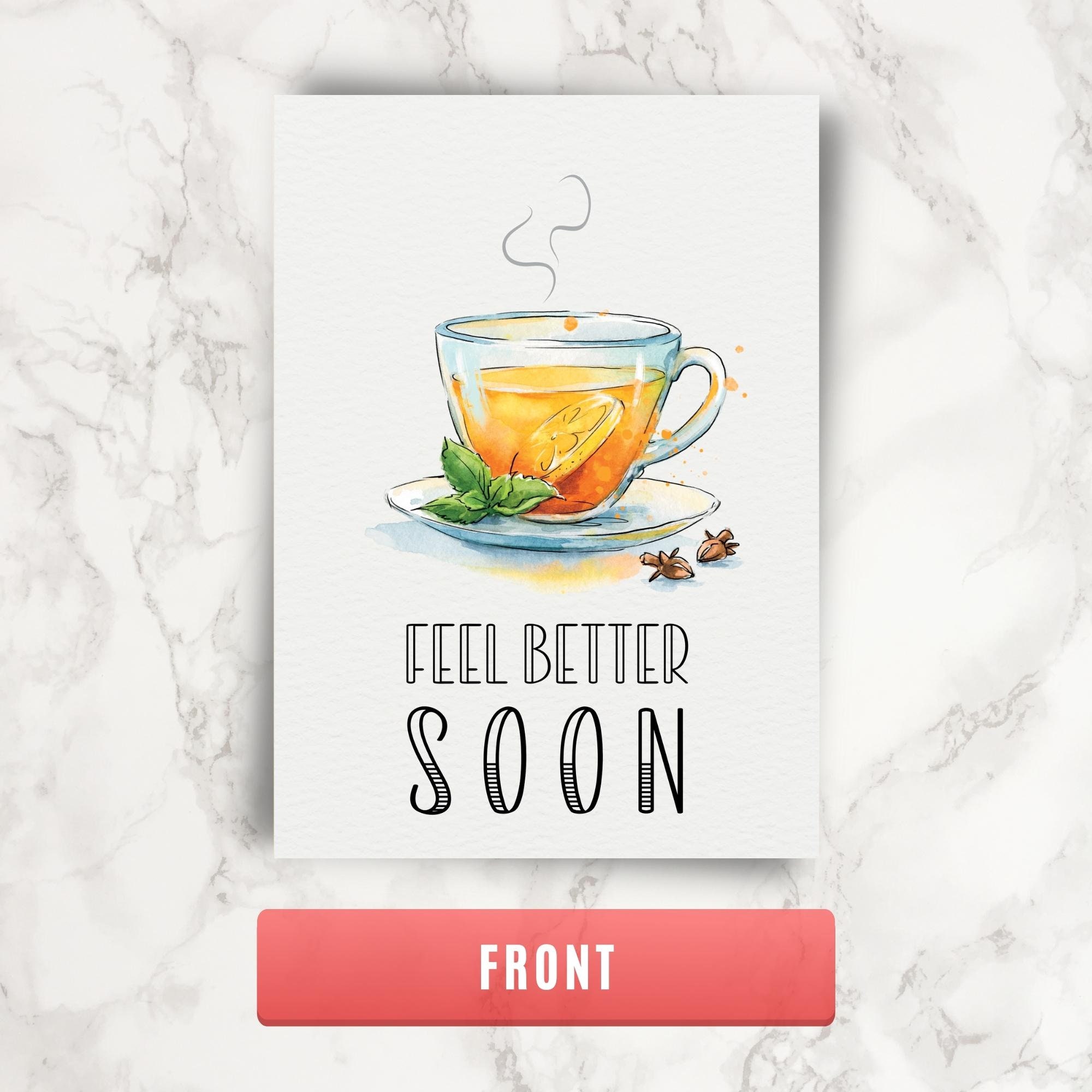 Feel Better Soon Card, Printable Get Well Card, Instant Download PDF ...