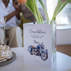 Printable Motorcycle Driving Test Card, New Driver Card, Driving Test ...