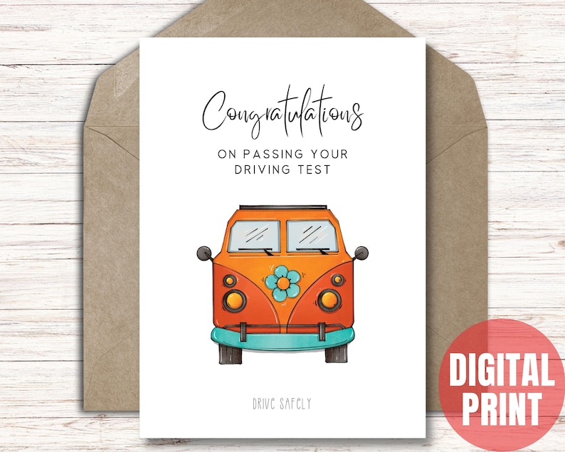 Printable Driving Test Card, New Driver Card, Driving Test Gift ...