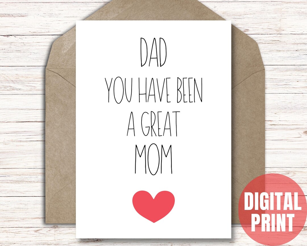 Single Dad Mothers Day Card, Mothers Day Card for Father, Both Mum and ...