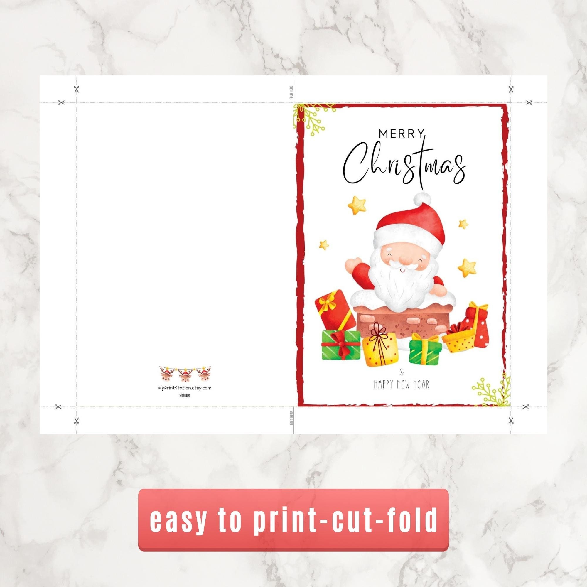 Digital Christmas Card Bundle, Printable Holiday Cards, Digital ...