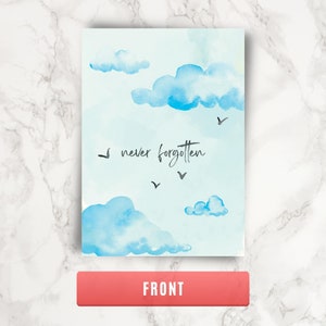 Sympathy Card Never Forgotten Condolence Card Printable Instant ...