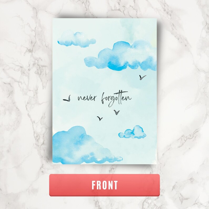 Sympathy Card Never Forgotten Condolence Card Printable Instant ...