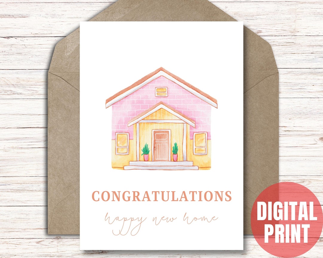 Housewarming Card Happy New Home Card for Friends New House Celebration ...