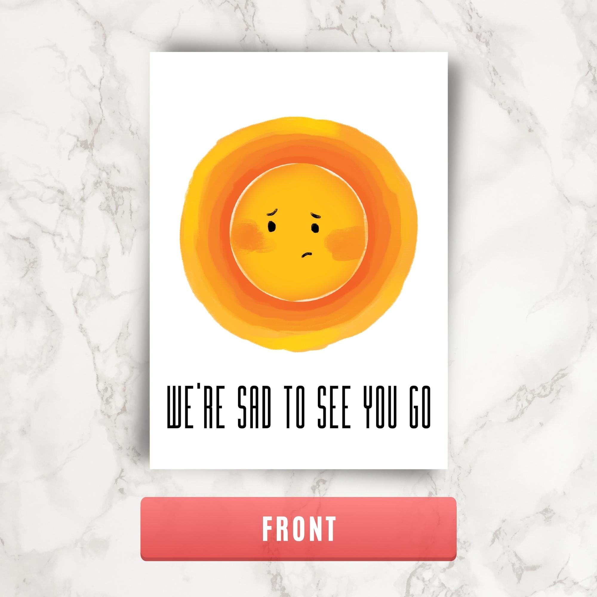 Farewell Card, Goodbye Card - Printable Instant Download PDF JPG- 5x7 ...