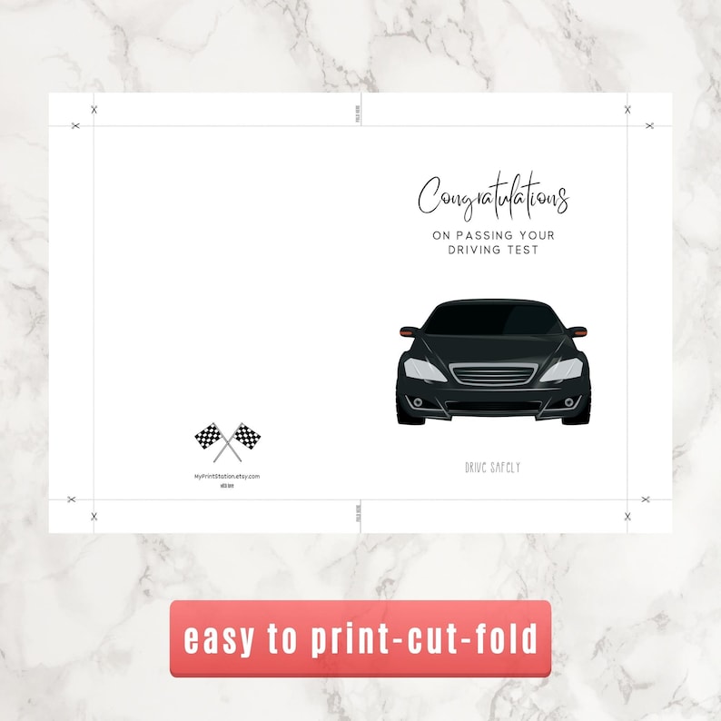Printable Driving Test Card, New Driver Card, Driving Test Gift ...