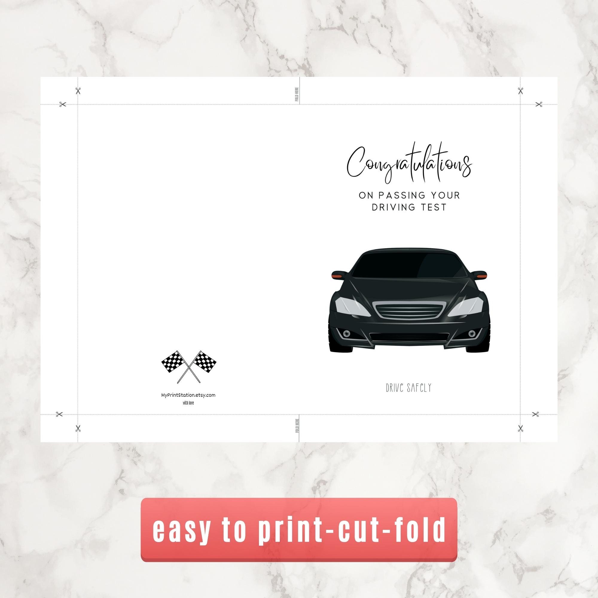 Printable Driving Test Card, New Driver Card, Driving Test Gift ...