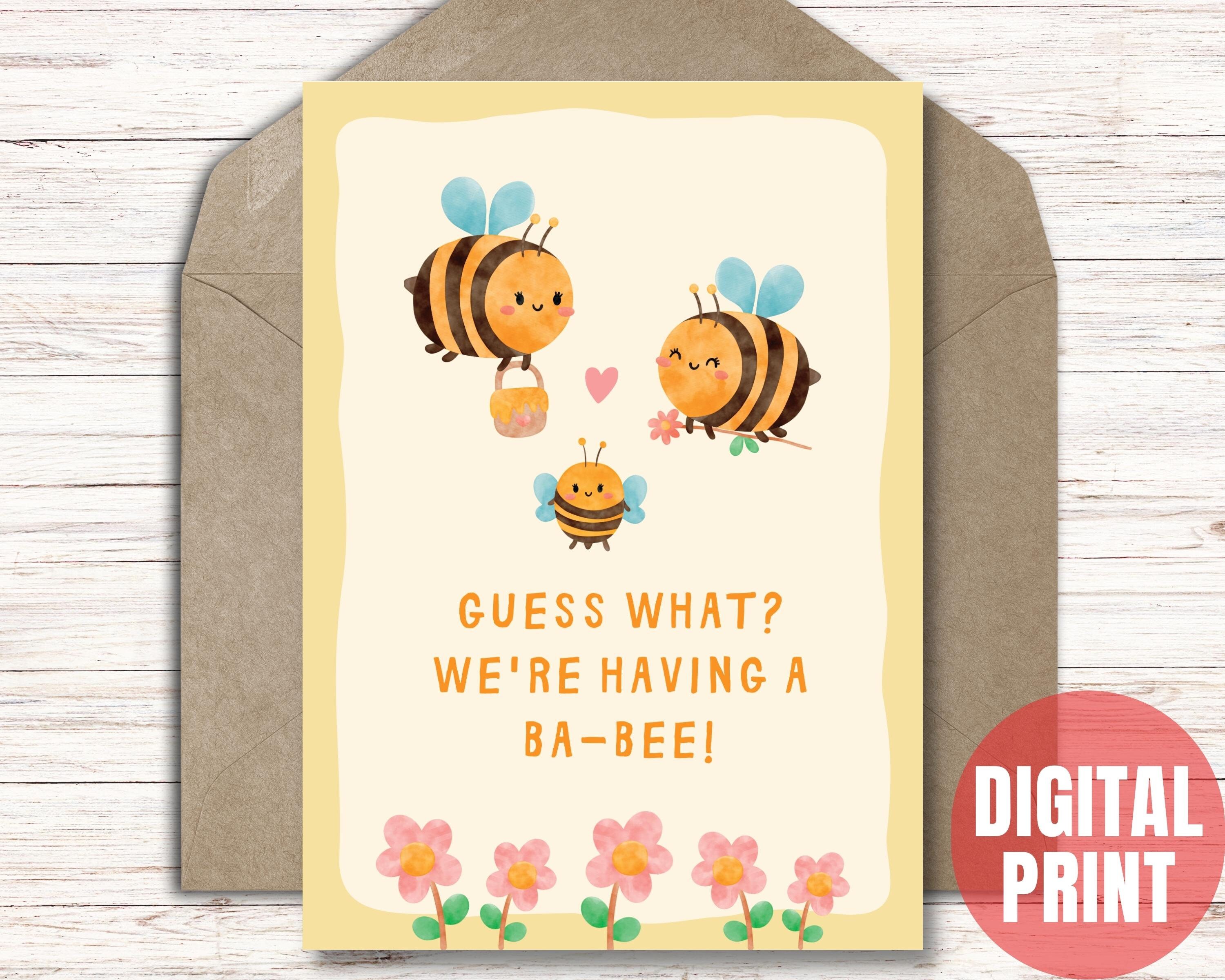 Pregnancy Announcement Card, Printable Baby Reveal Card for Family ...