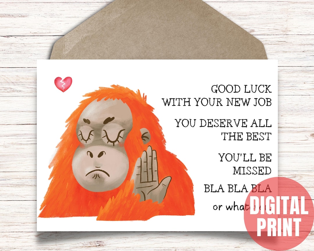 Farewell Card, Goodbye Card, Good Luck With Your New Job, - Printable ...