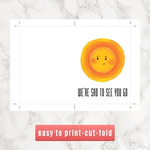 Farewell Card, Goodbye Card - Printable Instant Download PDF JPG- 5x7 ...