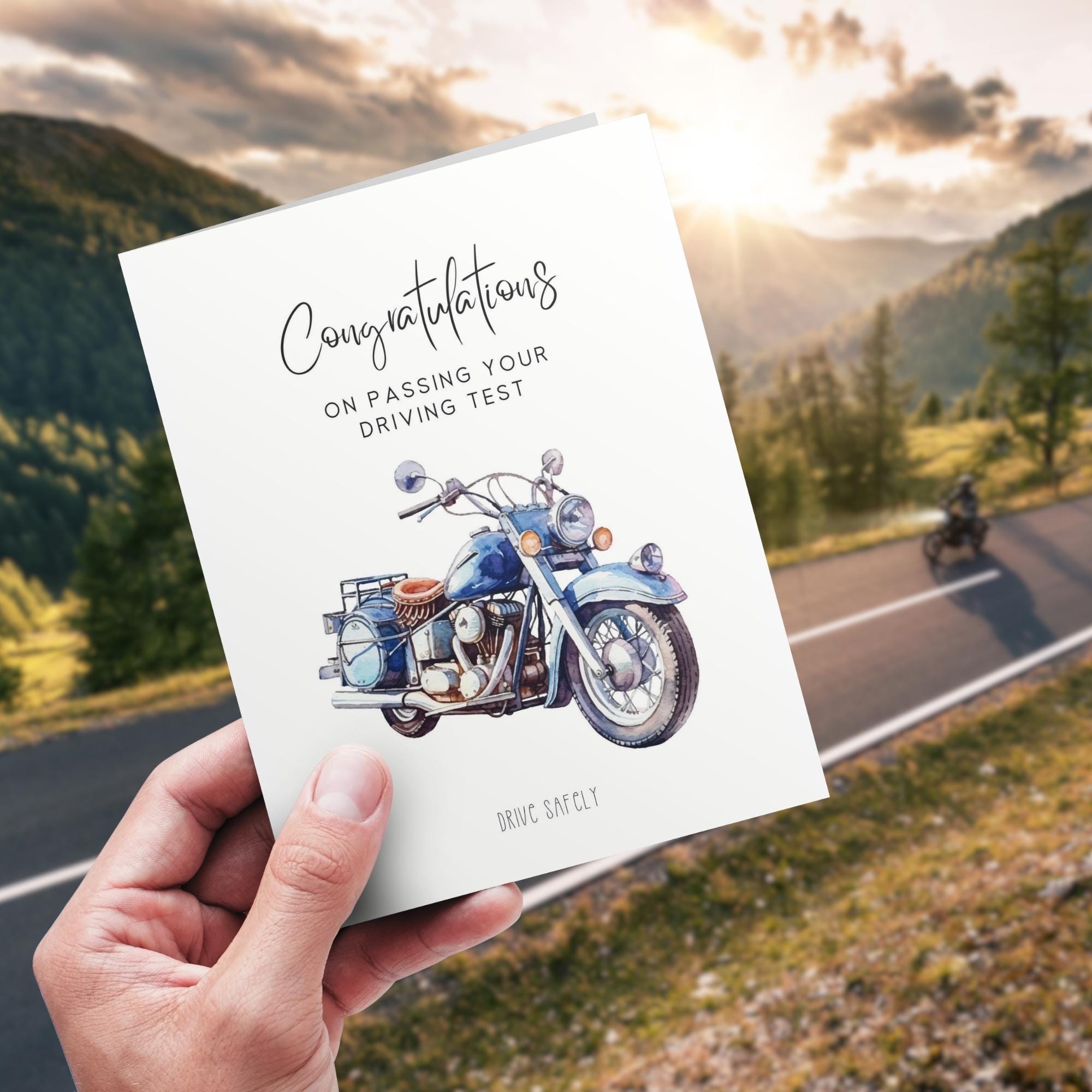 Motorcycle Driving Test Card: Congratulations Gift (digital Download ...
