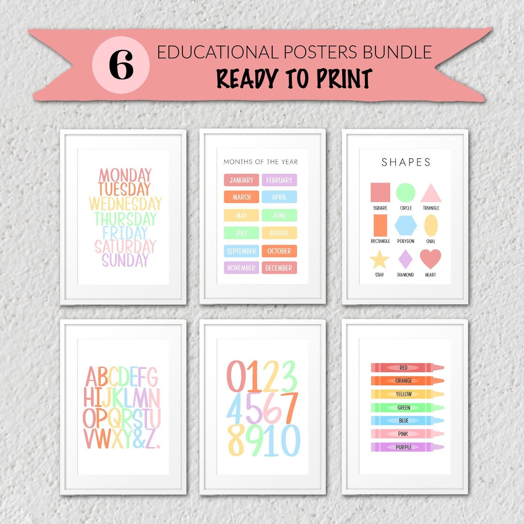 Educational Digital Prints Bundle, Educational Posters, Digital Prints ...