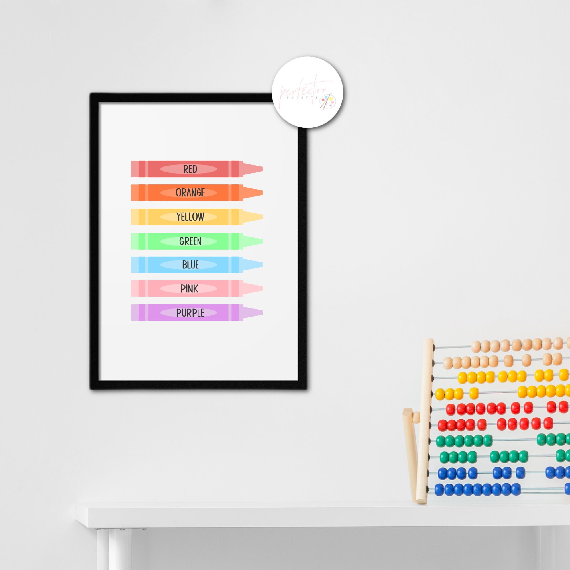 Colors of the Rainbow Digital Print, Crayons Wall Decor, Educational ...