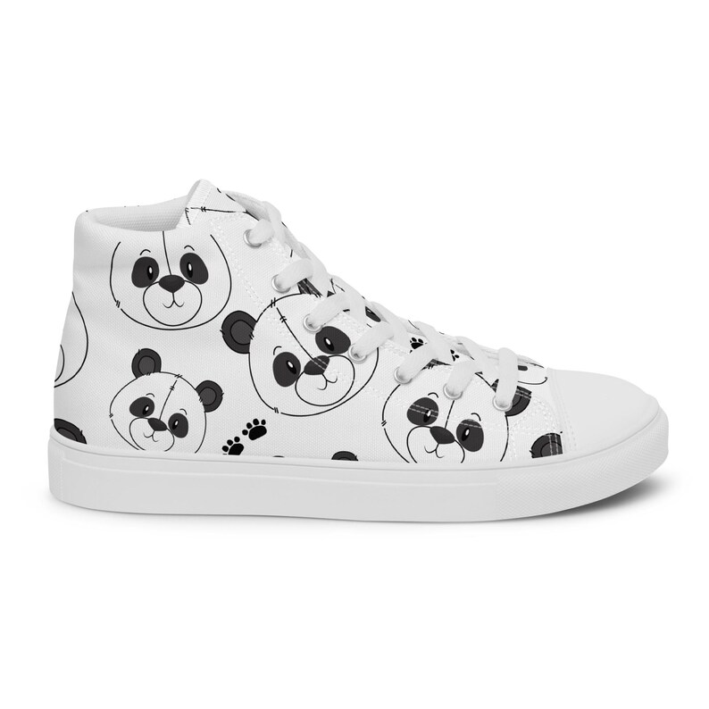 Custom Panda High-top Canvas Shoes | Cute Animal Sneakers | Comfortable ...