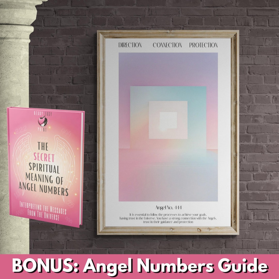 Angel Numbers, 444, Aura Poster, Aura Print, Aura Angel Number Posters ...