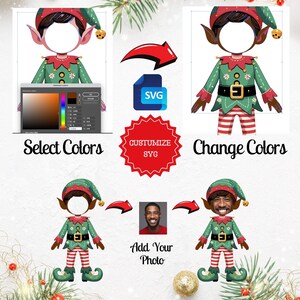 Elf SVG Add Your Own Photo Christmas, Elf PNG Face Blank, Elf Yourself ...