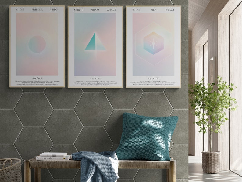 Angel Numbers Set of 3, Aura Poster, Aura Print, Aura Angel Number ...