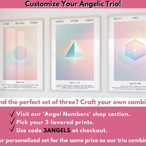 Angel Numbers Set of 3, Aura Poster, Aura Print, Aura Angel Number ...
