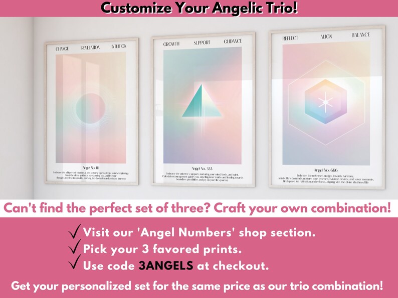 Angel Numbers Set of 3, Aura Poster, Aura Print, Aura Angel Number Posters, Affirmation Cards ...