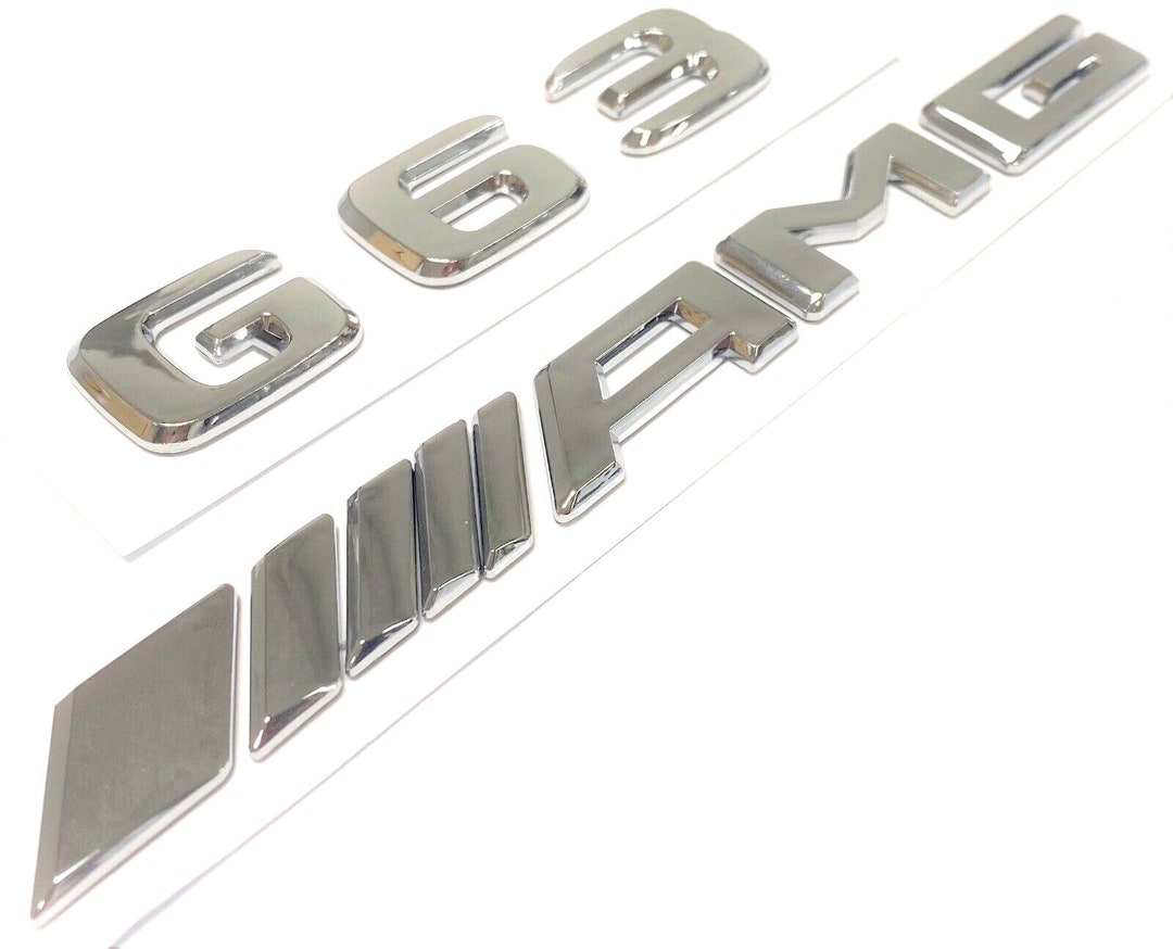 CHROME G63 AMG Fit Mercedes Rear Trunk Emblems Logo Badge Letter Number ...