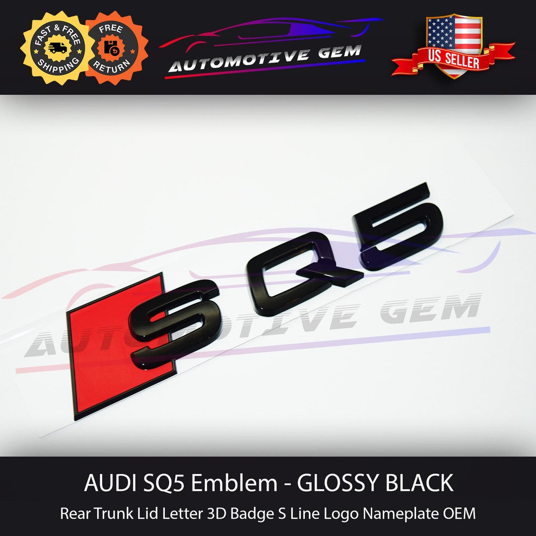 Audi SQ5 Gloss Black Emblem 3D Badge Rear Trunk Tailgate for Audi S ...